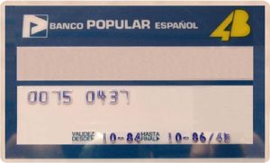 Bank Card: Banco Popular Español (Banco Popular, SpainCol:ES-4B-0018.02
