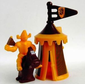 Meal Toy: Tent and knight, (orange and brown) (Kinder Surprise ...
