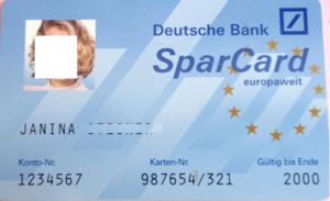 Bank Card: Deutsche Bank SparCard (Deutsche Bank, Germany, Federal ...
