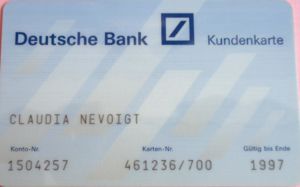 Bank Card: Deutsche Bank Kundenkarte (Deutsche Bank, Germany, Federal ...
