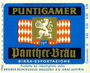 Drink Label: Puntigamer Panther-Bräu (Brauerei Puntigam, AustriaCol:AT ...