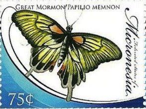 Stamp: Great Mormon (Papilio memnon) (Micronesia, Federated States of ...