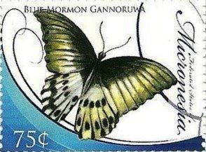 Stamp: Blue Mormon (Papilio polymnestor) (Micronesia, Federated States ...