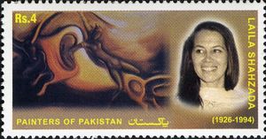 Stamp: Painters of Pakistan - Laila Shahzada (Pakistan(Painters of ...