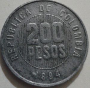 Moneda: 200 Pesos (Quimbaya's motive) (Colombia(Ensayos) Col:CO-000689