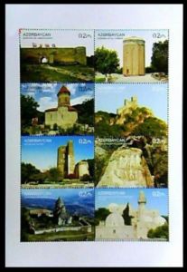 Stamp: Historic Architecture (AzerbaijanMi:AZ 1257-1264KB,Sn:AZ 1164,Yt ...