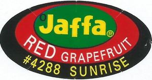 Fruit Sticker: Jaffa Red Grapefruit Sunrise #4288 (IsraelCol:IL-FR-00026 🍎