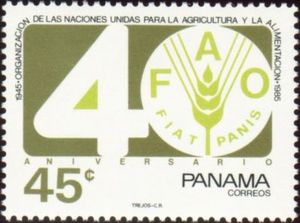 Stamp: F.A.O. Emblem (Panama(F.A.O., 40th Anniversary) Mi:PA 1648,Sn:PA ...