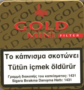 Cigarette Pack: Villiger Gold Mini Filter (CyprusCol:CY-CG-0024