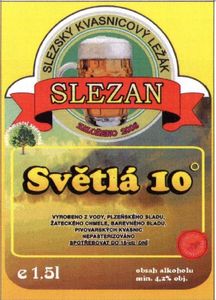 Etiqueta de bebida: Slezan světlá 10 (Minipivovar Slezan Skripov ...