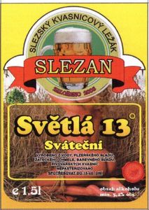 Drink Label: Slezan světlá 13 (Minipivovar Slezan Skripov, Czech ...