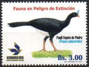 Stamp: Horned Curassow (Pauxi unicornis) (Bolivia(Endangered Birds) Mi ...