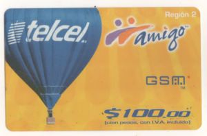 Tarjeta Telefónica: Blue globe in yellow - Region 2 (Telcel, México ...