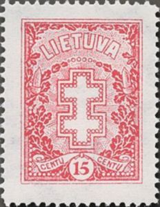 Stamp: Vytis Cross (Lithuania(Definitive - Vytis Cross (1926-1933)) Mi ...