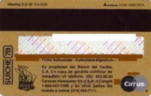 Bank Card: BANCO DEL CARIBE (Banco Del Caribe, VenezuelaCol:VE-MC-0048