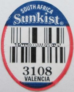 Fruit Sticker: Sunkist (South Africa) Col:ZA-FR-00063