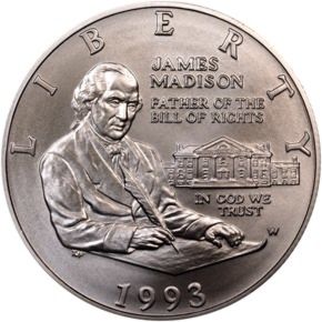 Coin: 50 Cents / Half Dollar (James Madison - Bill of Rights) (United ...