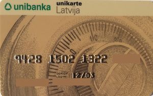 Bank Card: Unicard Latvija (Unibanka, LatviaCol:LV-GM-0031