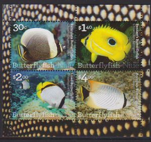 Stamp: Butterflyfish of Niue (Niue(Butterflyfish of Niue) Mi:NU BL186 ...