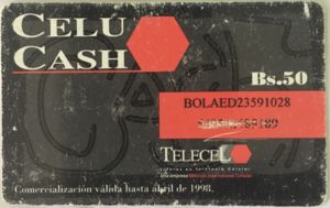 Phonecard: Celu Cash - Black Card (Mobile Bolivia, Bolivia(Telecel ...