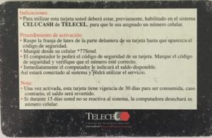 Phonecard: Celu Cash - Black Card (Mobile Bolivia, Bolivia(Telecel ...