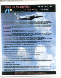 Safety Card: JETSTREAM Ba3200 (AP Servicios Aereos Profesionales ...