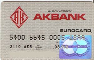 Bank Card: Akbank (Akbank T.A.Ş., Türkiye (Turkey)Col:TR-MC-0156