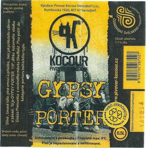Drink Label: Gypsy porter (Pivovar Kocour Varnsdorf, Czech RepublicCol ...