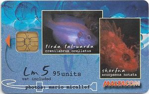 Phonecard: Tracna (Maltacom, Malta) (Fish) Col:MT-MLT-0232