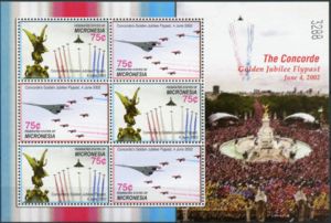 Stamp: The Concorde Golden Jubilee Flypast (4 June 2002) (Micronesia ...