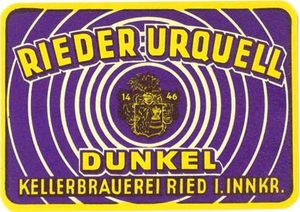 Drink Label: Rieder Urquell dunkel (Brauerei Ried, AustriaCol:AT-BEER ...