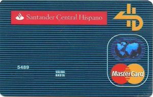 Tarjeta de Banco: Santander Central Hispano (Santander Central Hispano ...