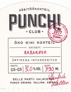 Drink Label: Punch rabarber (Punch Drinks OÜ, EstoniaCol:EE-CIDER-000020