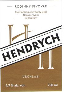 Drink Label: Hendrych 11 (Pivovar Hendrych Vrchlabí, Czech RepublicCol:CZ-BEER-032433