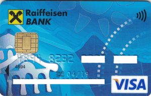 Bank Card: RaiffesenBank Visa Blue Temple Chip - 06/14/002 (Raiffeisen ...