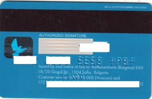 Tarjeta de Banco: RaiffesenBank Visa Blue Temple Chip - 06/14/002 ...