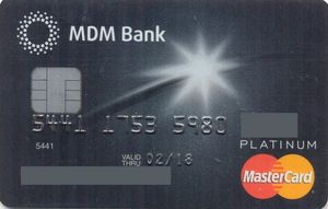 Bank Card: MDM Bank MC Platinum (MDM-bank, RussiaCol:RU-MC-1215.01