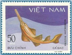 Stamp: Largetooth Sawfish (Pristis microdon) (Vietnam(Sharks and ...