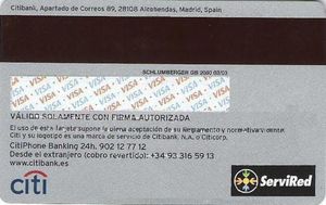 Bank Card: CITI moto (Citibank, SpainCol:ES-VI-0114