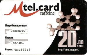 Functional Card: Mtel.card - Caffeine (Internet Access, Bulgaria(M-Tel ...