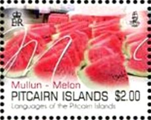 Stamp: Mullun - Melon (Pitcairn Islands(Languages of the Pitcairn ...
