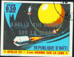 Stamp: Apollo 12 - Overprinted Apollo 13 (Haiti(Apollo 13 - Successful ...