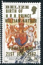 Stamp: Coat of Arms of the Prince of Wales - Overprinted (Belize(Birth ...