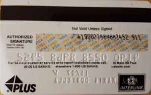 Bank Card: US bank (US Bank, United States of America) Col:US-VI-0018-1