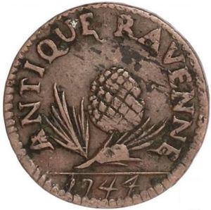 Coin: ¼ Baiocchi (Quattrino. Benedict XIV) (Italian Papal States(Ravena ...