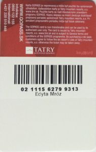 交通チケット: GoPass (TMR - Tatry Mountain Resorts, スロバキア(GoPass) Col:SK-TMR-003A