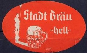 Drink Label: Stadtbräu hell (Brauhaus Rannersdorf Wien /closed/, AustriaCol:AT-BEER-001255