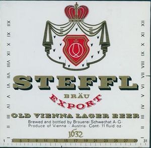 Drink Label: Steffl Export Bräu (Brauerei Schwechat, AustriaCol:AT-BEER ...