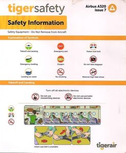 Safety Card: Airbus A320 (Tiger Airways, SingaporeCol:TGWA-TG-SG-0002