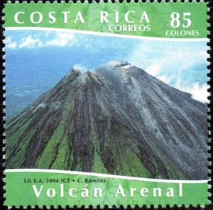 Stamp: Arenal Volcano (Costa Rica(Volcanoes) Mi:CR 1599II,Sn:CR 577a,Sg ...